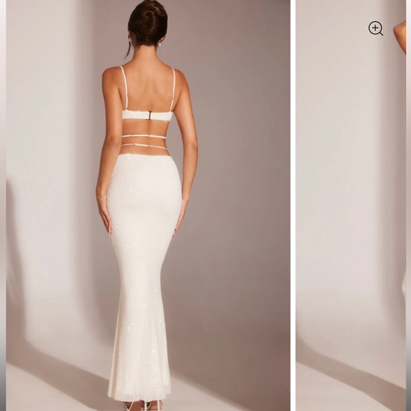 Oh Polly | Dresses | Nwt Oh Polly Embellished Beaded 2 Piece Maxi White Set | Poshmark